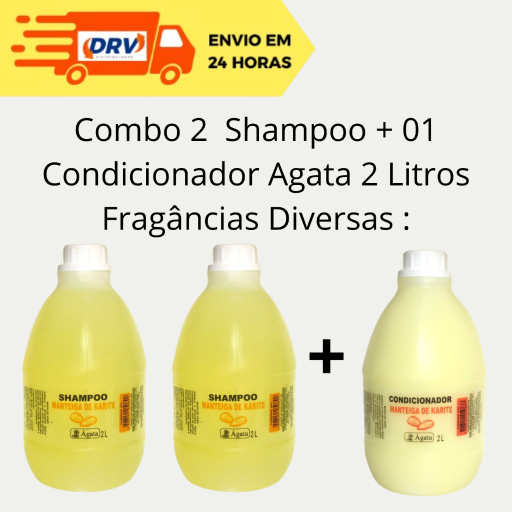 Combo Shampoos e Condicionador Agata 2 Litros Fragâncias Diversas ...