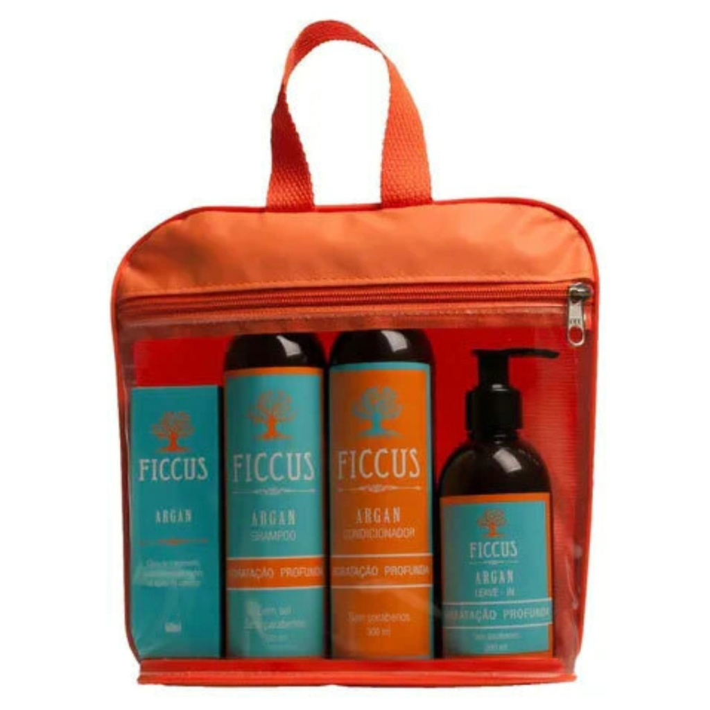 Ficcus com Argan Kit Tratamento Hidratação Profunda Shampoo 300ml ...