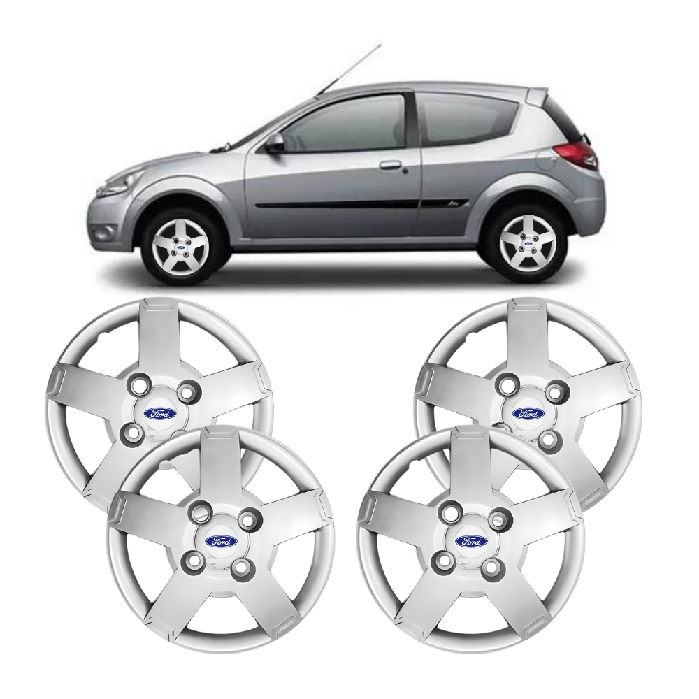 Jogo Calota Aro 13 Ford Ka 2008 2009 2010 2011 2012 Prata | Shopee Brasil