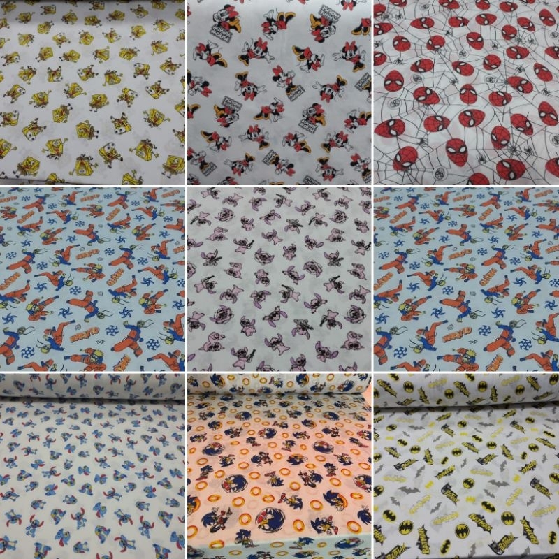 Tecido Malha PV Personagens 1m X 1,80m de largura | Shopee Brasil