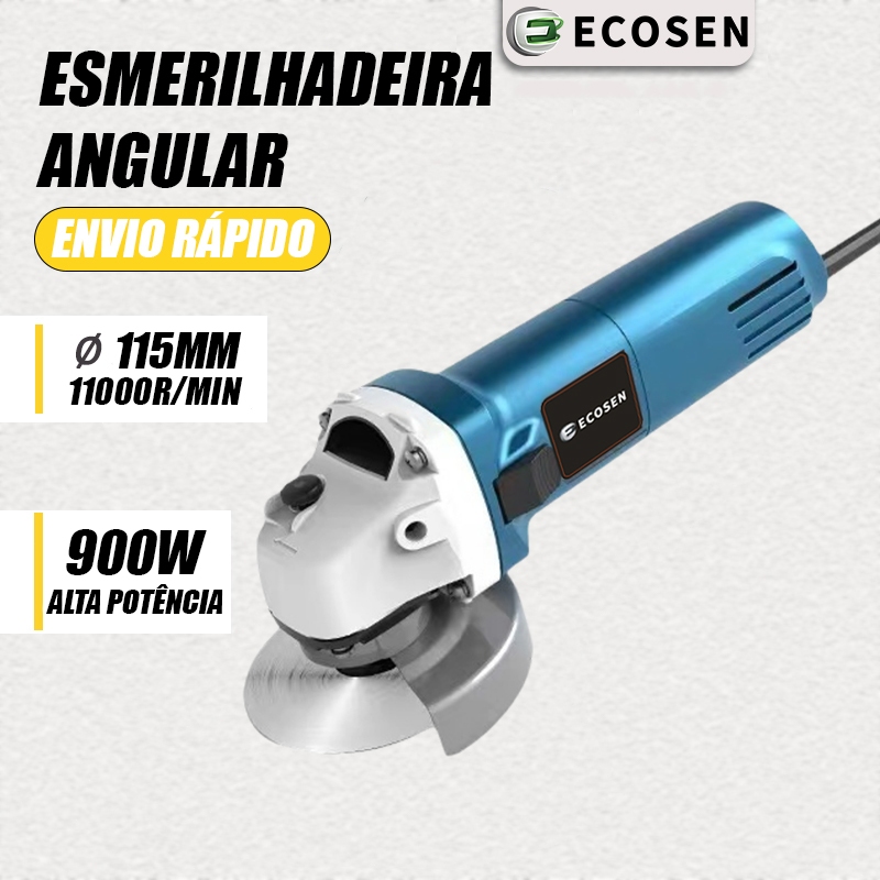 Esmerilhadeira Lixadeira Angular 900w 115mm 4.1/2 11000rpm Ecosen ...