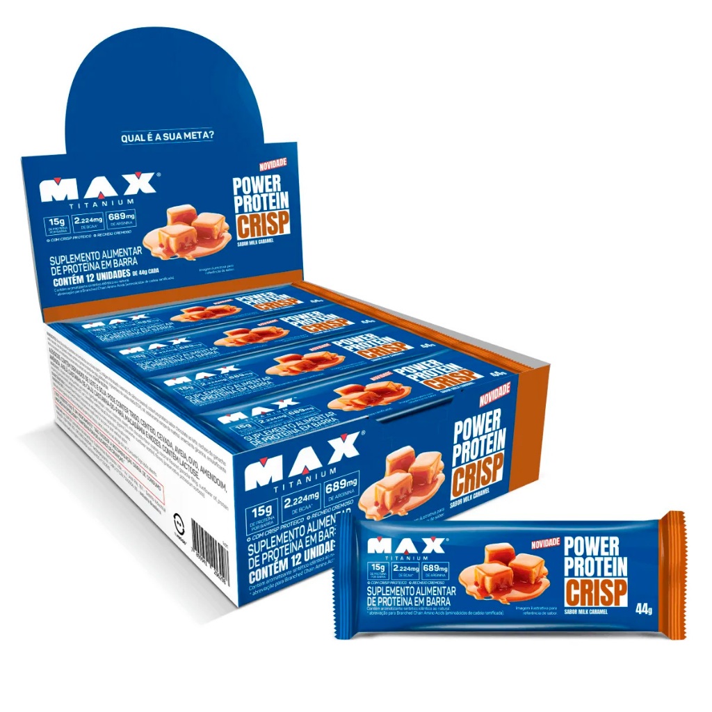 Barra de Proteína Power Protein Crisp - 12un x 44g cada (528g) - Max ...