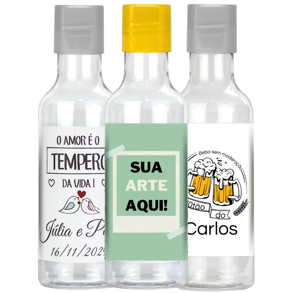 50 Mini Garrafinhas Personalizadas 50ml Lembrancinhas Festas Brindes ...