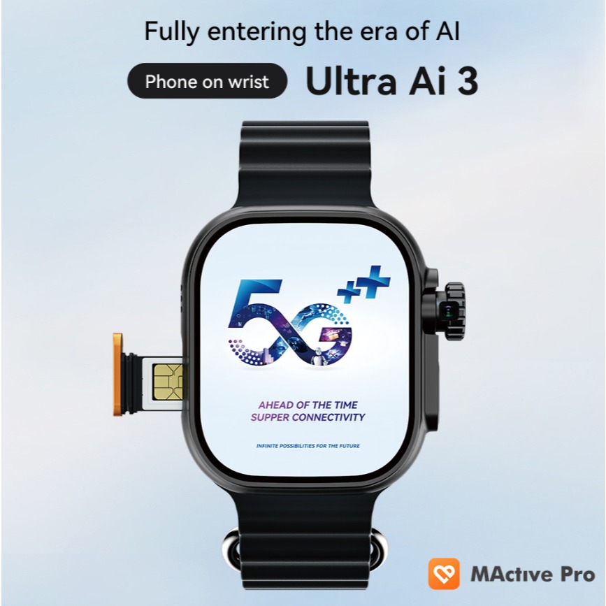 Smartwatch Ultra AI 3 Relogio Inteligente 4G Entrada Para Chip NFC ...