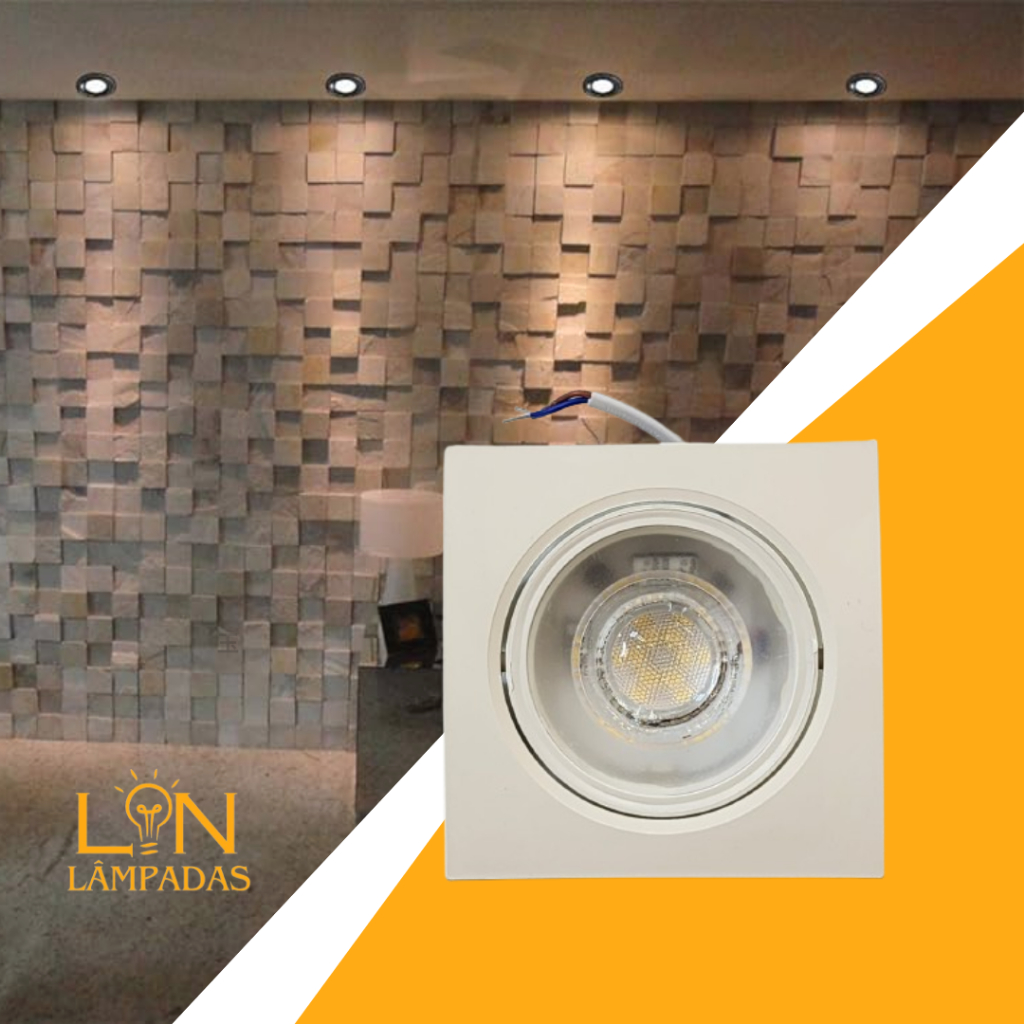 Spot Led 3w/5w/7w/9w/12w Dicróica Quadrado Direcionável Forte Branco ...
