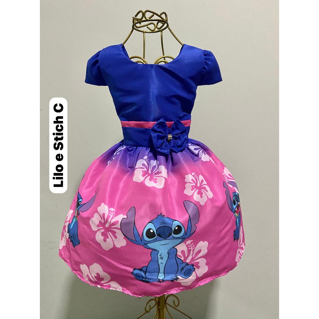 Vestido Aniversario Lilo stite / Saiote anágua de armação 1 A 4 Anos ...