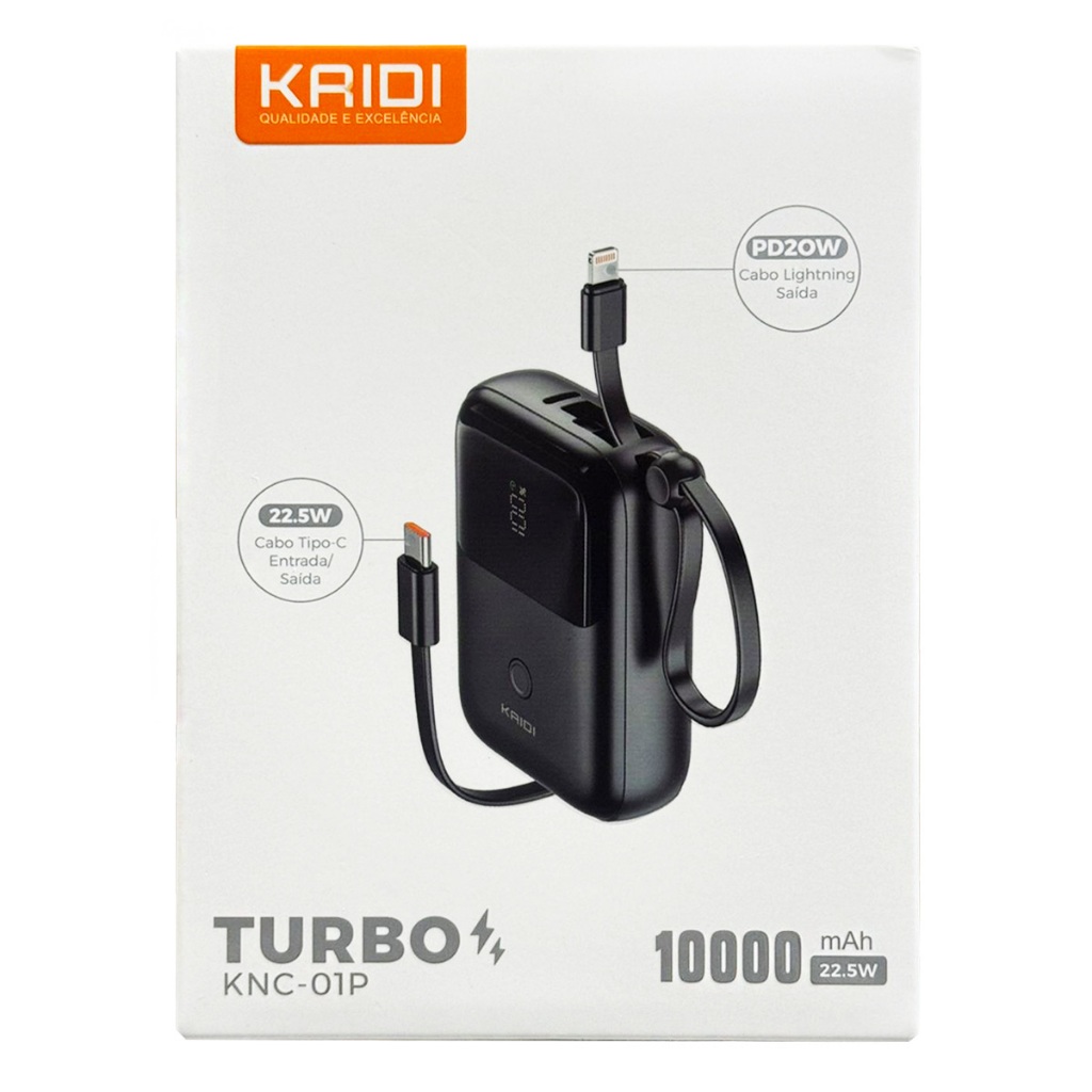 Power Bank 10000mAh Turbo 22.5W KNC-01P | Shopee Brasil