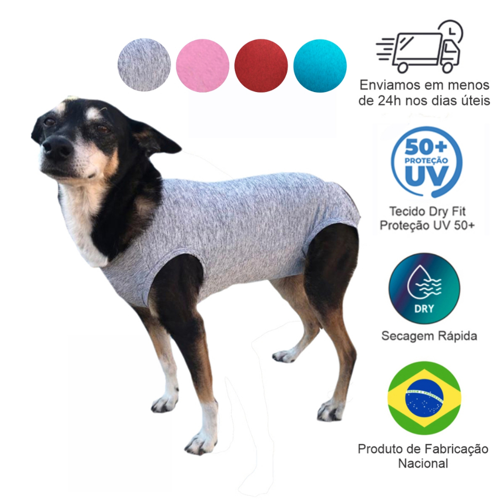 Roupa Protetora Pet Pós-Cirúrgica Para Cachorro - Castração e Dermatite ...