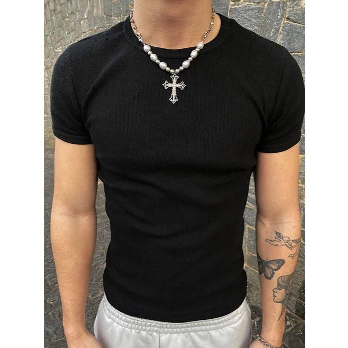 Camiseta Americana Canelada Masculina Justa Hip Hop Ribana Rapper Drip ...