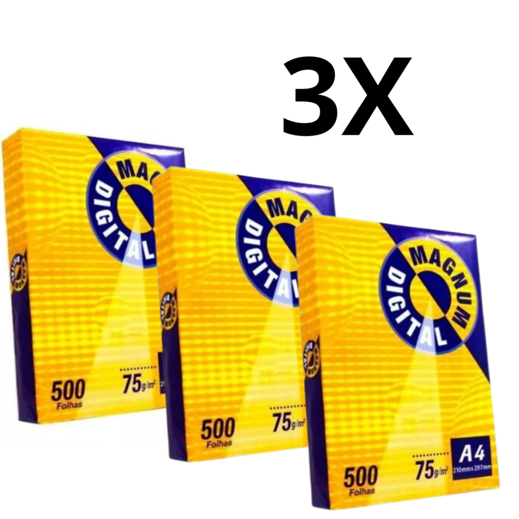 3 Resma Papel Sulfite A4 Branco Magnum Digital 1500 Folhas | Shopee Brasil