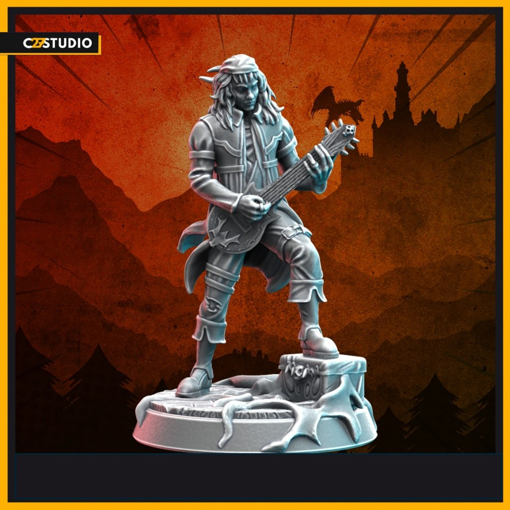 Miniatura Bardo RockStar para D&D dnd Tabuleiro | Shopee Brasil