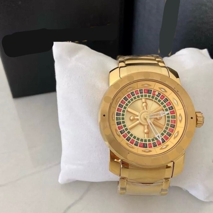 Relógio Cassino Roleta Dourado Masculino Aço inoxidável Banhado á ...