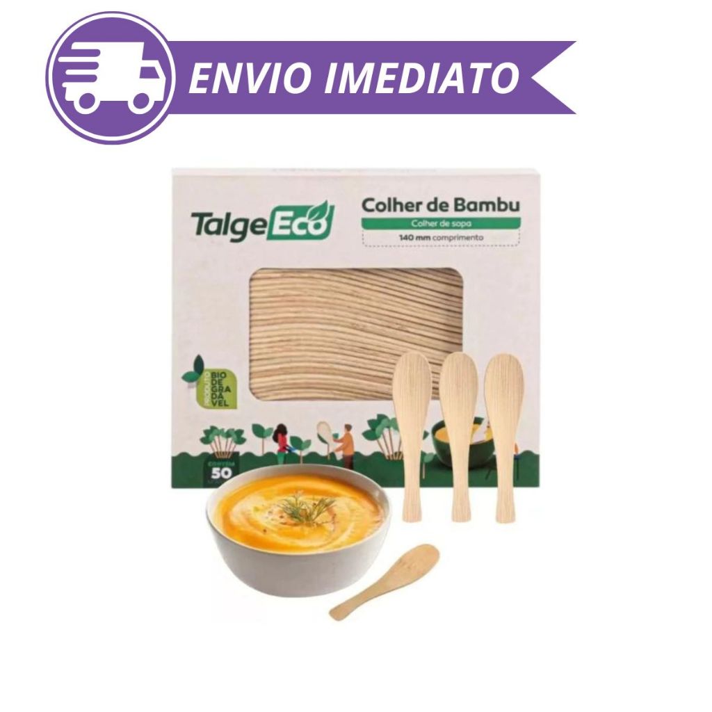 Colheres De Madeira Bambu 14cm Biodegradável Talge 50 Uni | Shopee Brasil