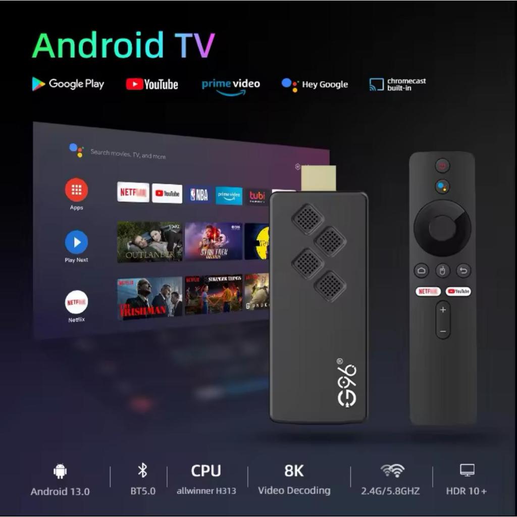 Smart TV Stick G96 8K Com Google Assistant Android 13 | Shopee Brasil