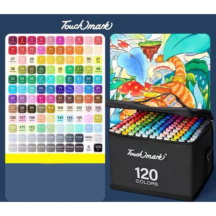 80/100/120/168 Cores touch marker Caneta Marcadora Com Ponta Dupla ...