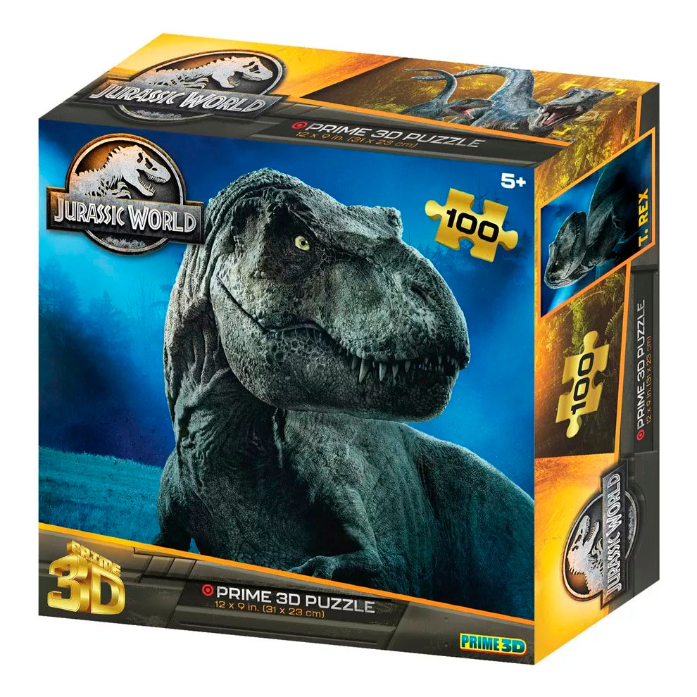 Quebra-Cabeça Jurassic World Prime 3d Puzzle T-rex 100 Pcs Multikids ...