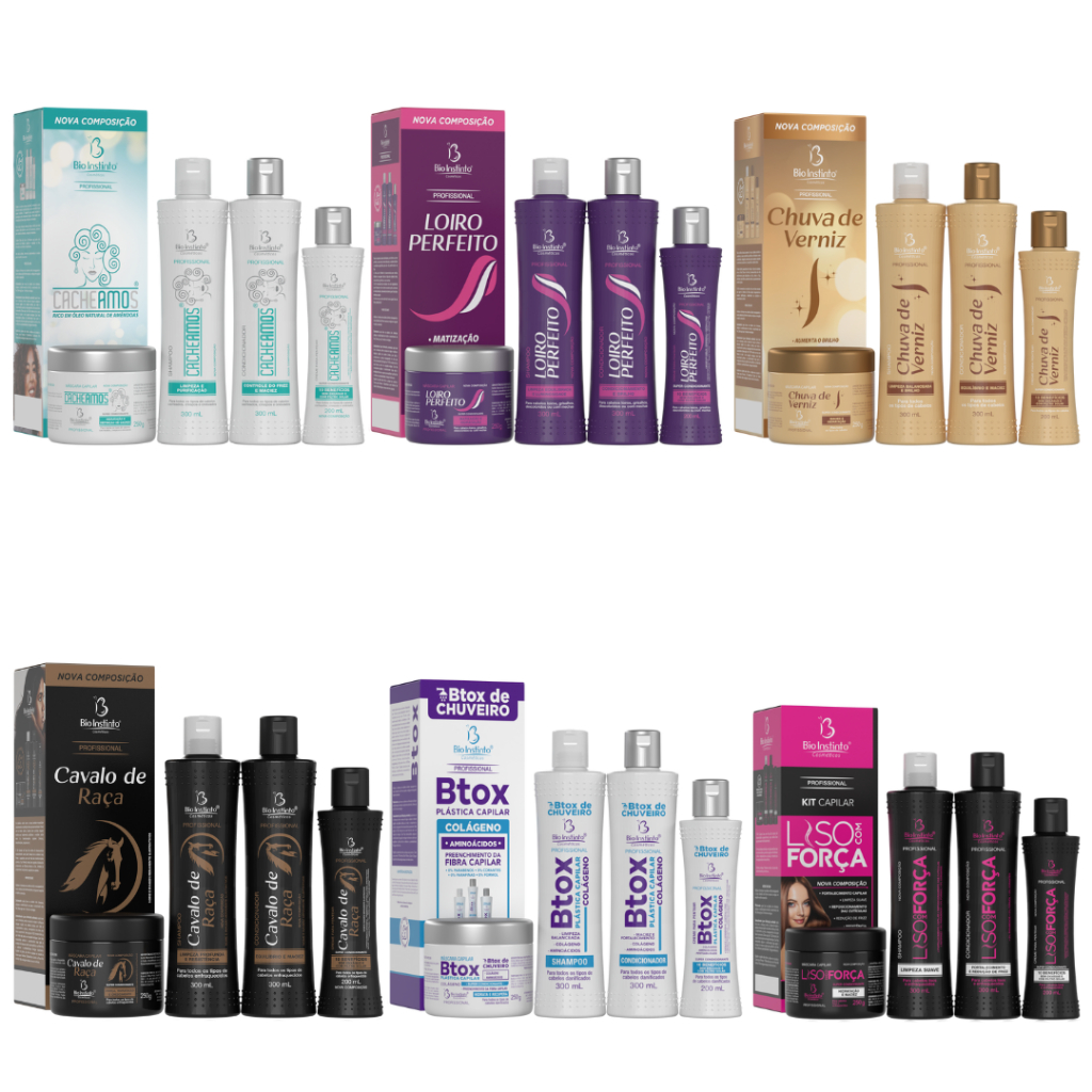 Kit Capilar Profissional 4 Itens Bio Instinto Liso Com Força, Btox ...