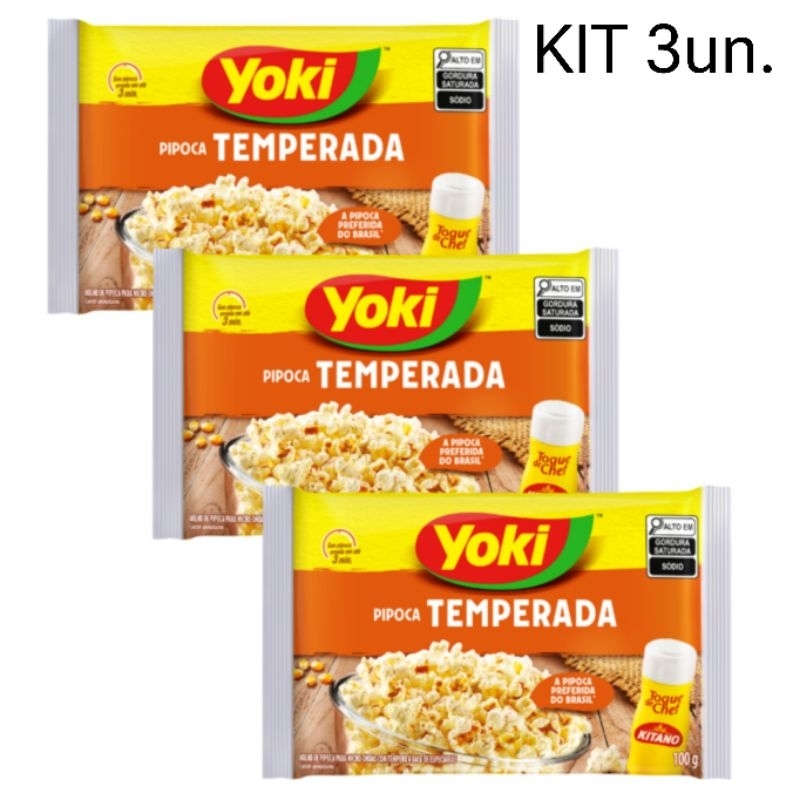 kit 3 Pipoca para Microondas Toque de Chefe Yoki 100g | Shopee Brasil