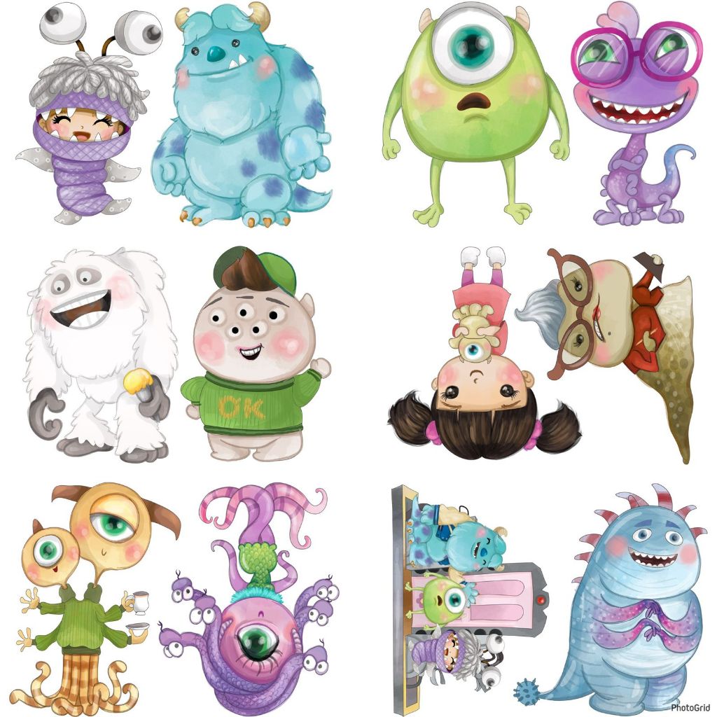 Monstros SA Aquarela kit decoração de festa infantil 10 display de 20cm ...