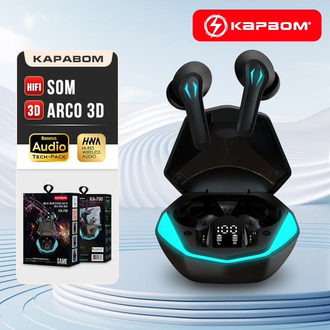 Fone De Ouvido Bluetooth Gamer Sem Fio Alta Qualidade Com Led Exibição ...