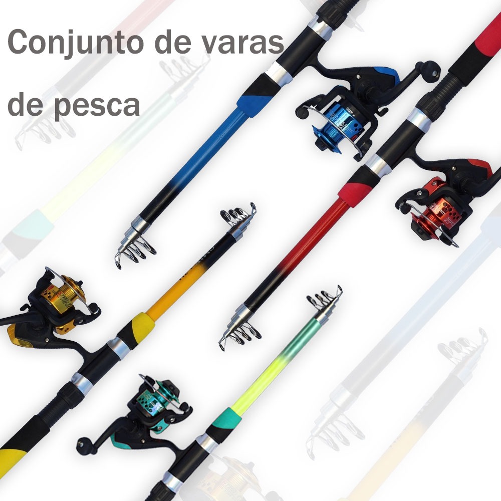 Kit de pesca Vara de pesca 1,80 m + molinete Conjunto de molinete de pesca Kit de molinete de ...