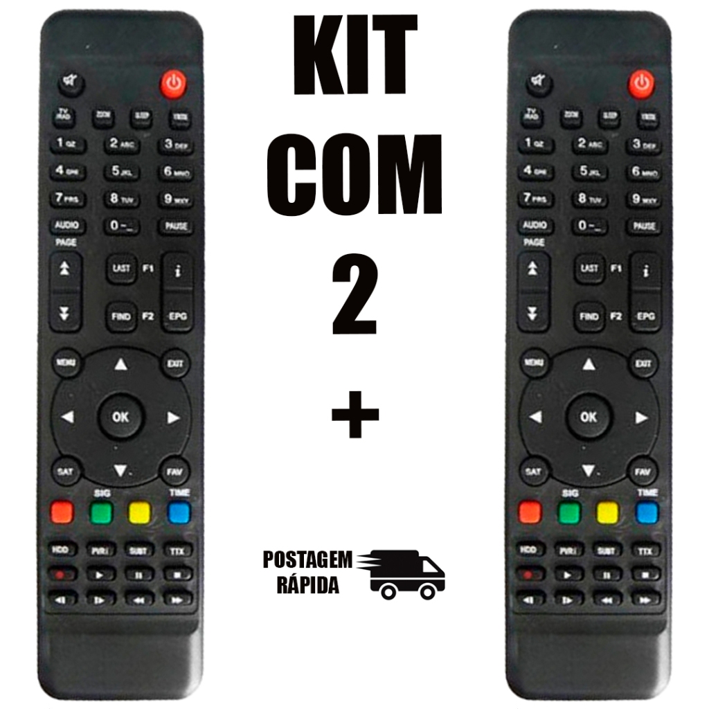 Kit com 2 controle Remoto Para receptor Megabox Mg3, Mg5, Mg7 | Shopee ...