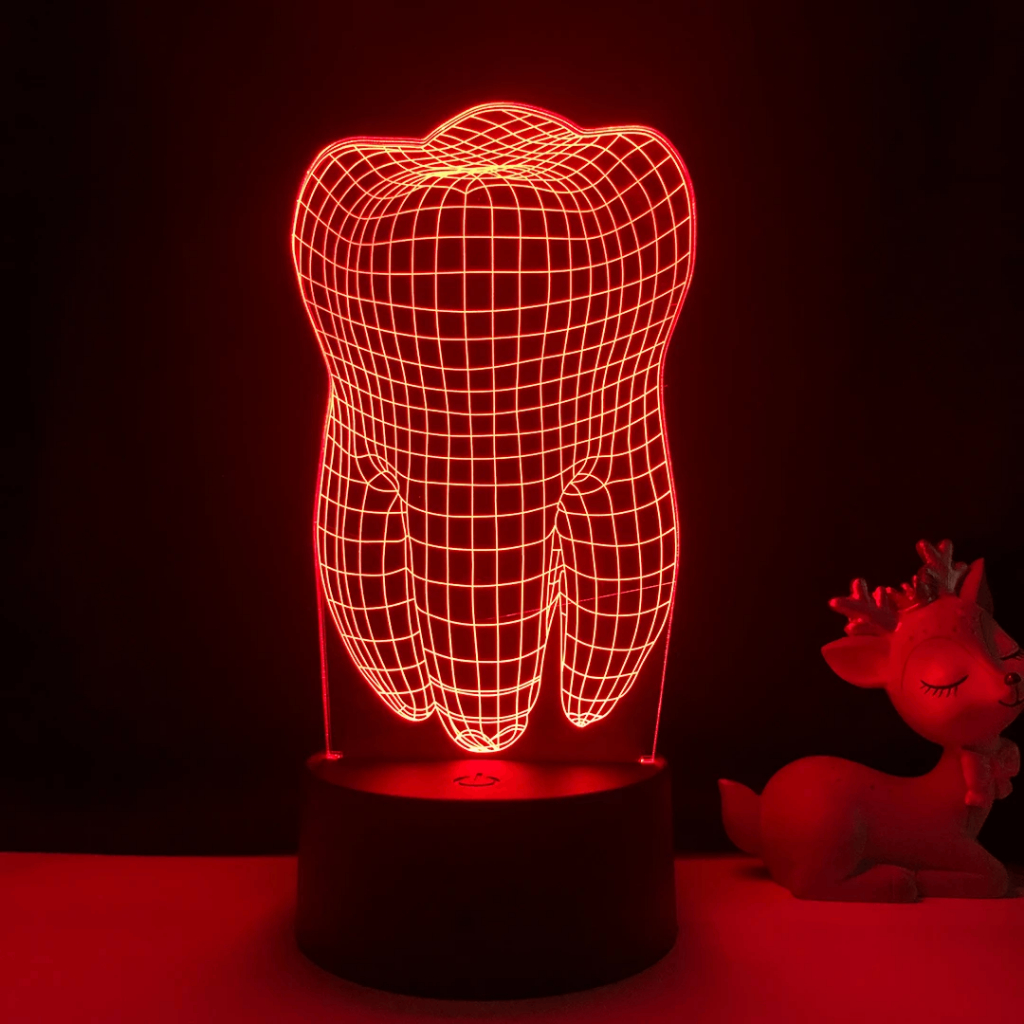 Luminária Led 3D Dente Dentista, com ou sem nome gravado | Shopee Brasil