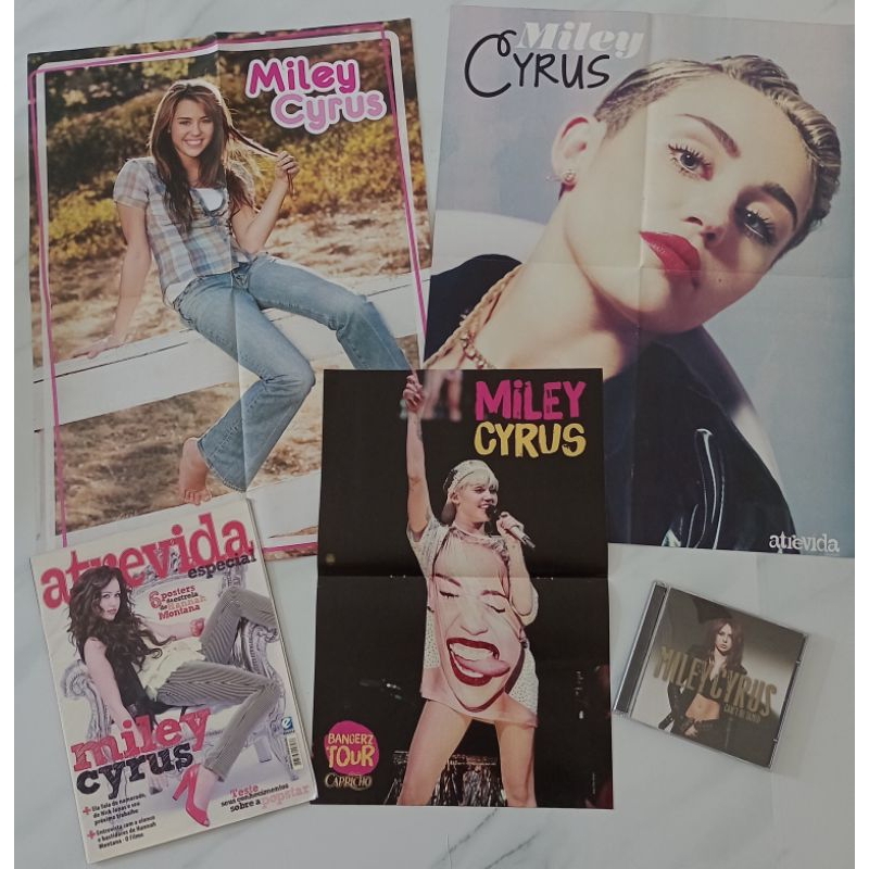 Miley Cyrus - Lote com 3 posters, 1 revista e 1 CD - Can't Be Tamed | Shopee Brasil