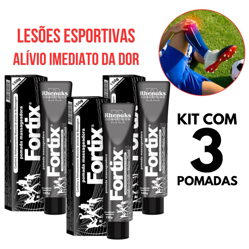 3 Und Fortix Pomada Massagem 150g Alivio Imediato das Dores Joelho ...