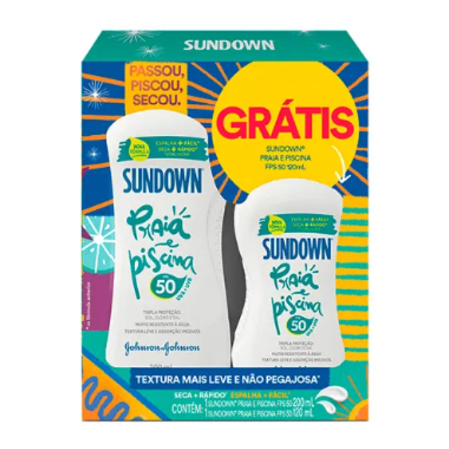 Kit Protetor Solar Sundown FPS50 Praia e Piscina 200ml + 120ml | Shopee ...