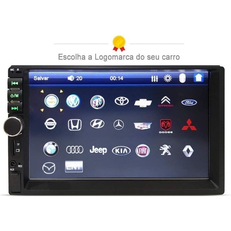 CENTRAL MULTIMÍDIA MP5 2 DIN TELA DE 7 POLEGADAS BLUETOOTH TOUCHSCREEN | Shopee Brasil