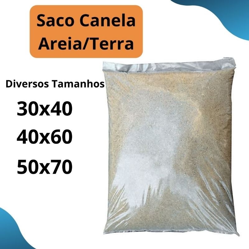 Saco Plástico Areia Terra Saco para entulho Saco canela 40x60cm Para 20 ...