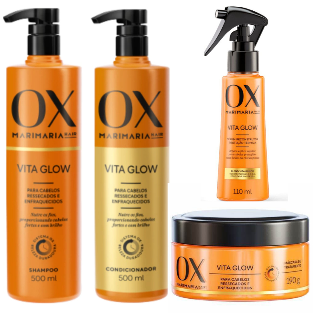 Linha Ox Mari Maria Vita Glow Shampoo e Condicionador 500ml - Escolha ...