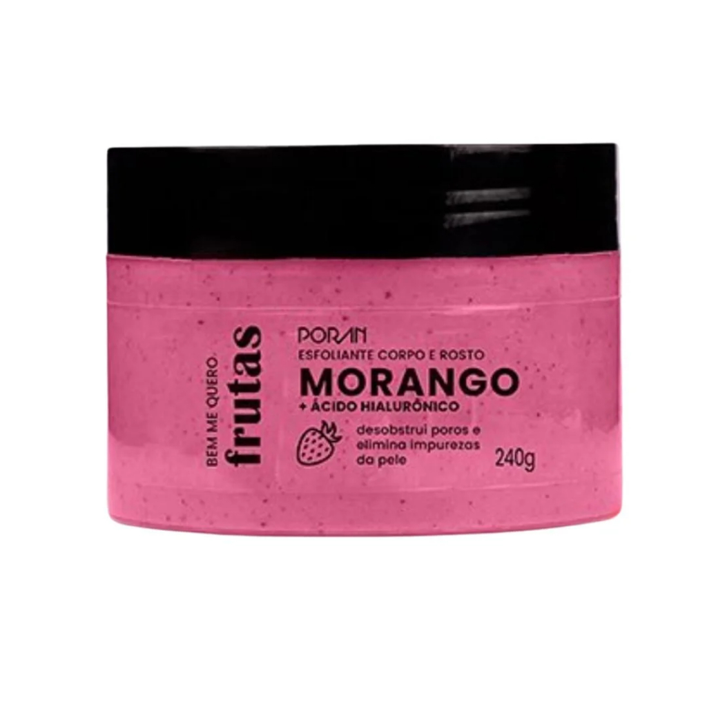 Esfoliante Corpo e Rosto MORANGO 240g - Porán | Shopee Brasil