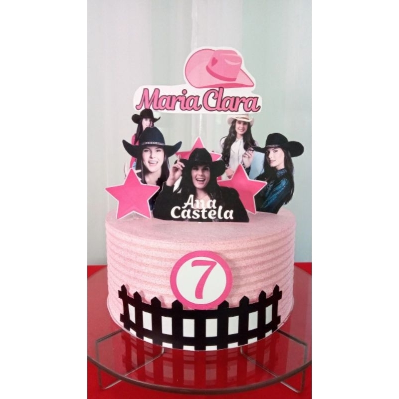 Topper de bolo Ana Castela personalizado nome e idade | Shopee Brasil