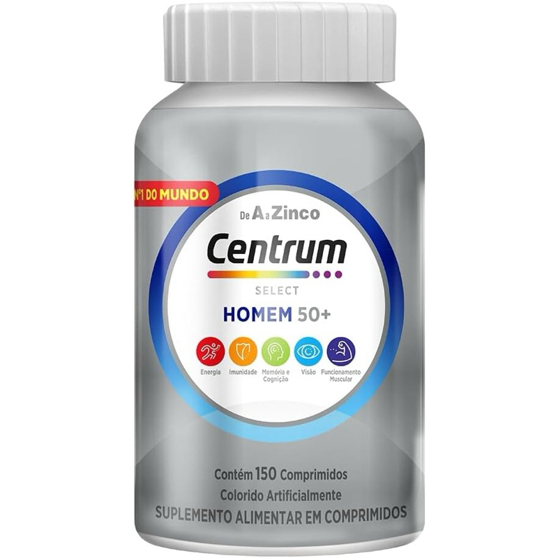 Centrum Select Homem 50 mais Multivitamínico De A a Z, Suplemento Alimentar, 150 comprimidos ...