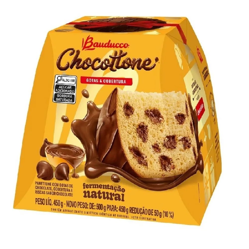 Chocottone Bauducco Maxi Gotas De Chocolate Cobertura Chocolate 450g ...