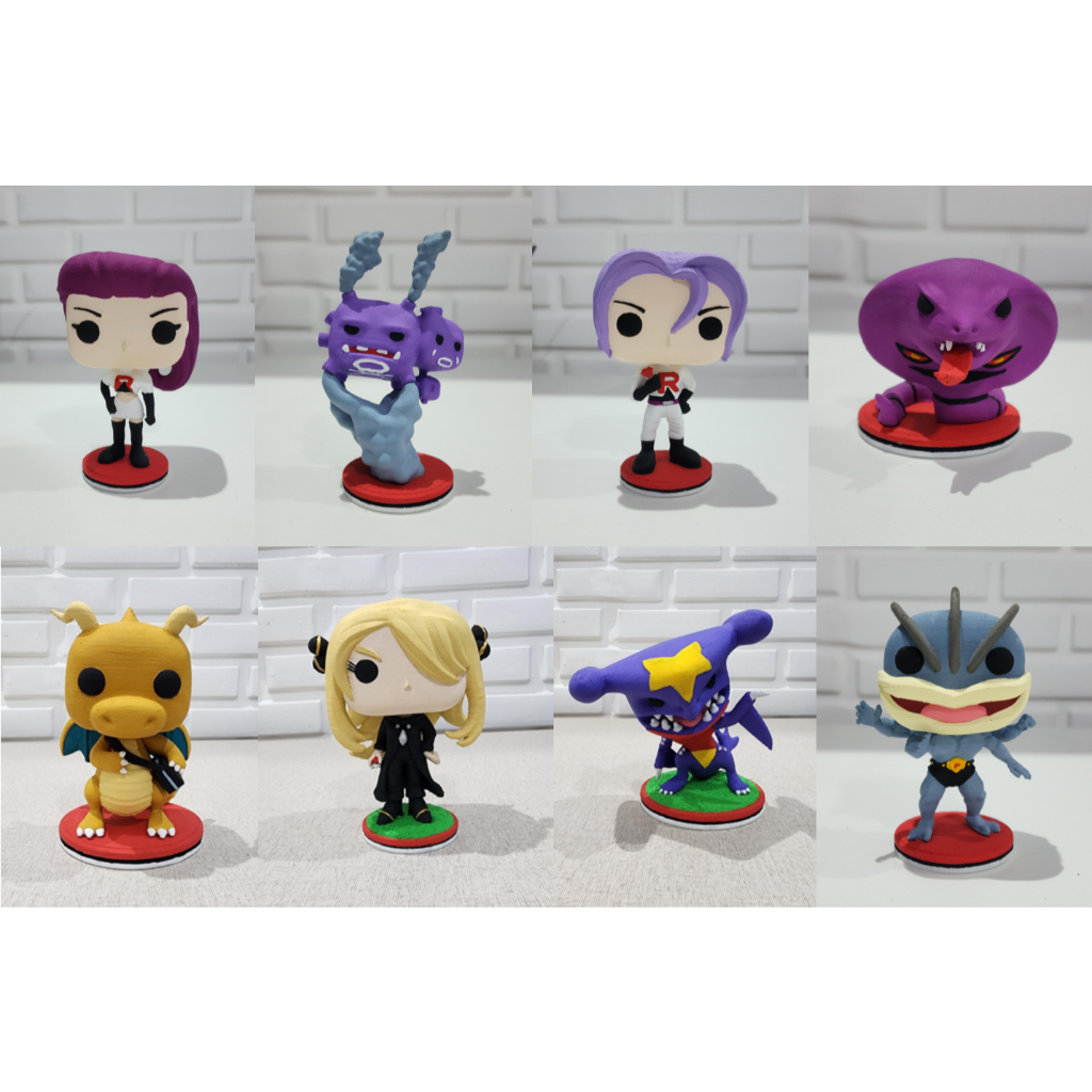 Boneco Estilo Funko Pop Pokémon Jessie, James, Arbok, Weezing, Machamp ...