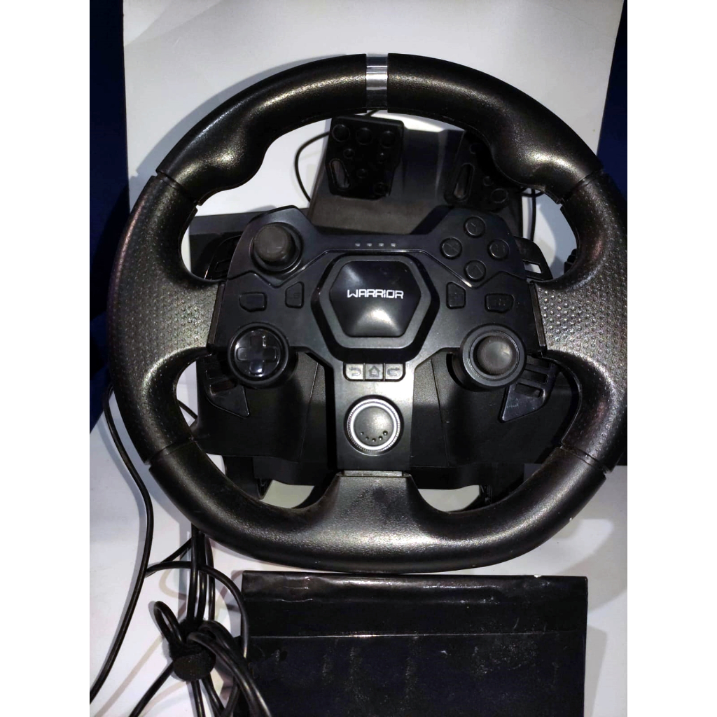 Volante Gamer Warrior E Pedal Js090 Usado Ok | Shopee Brasil