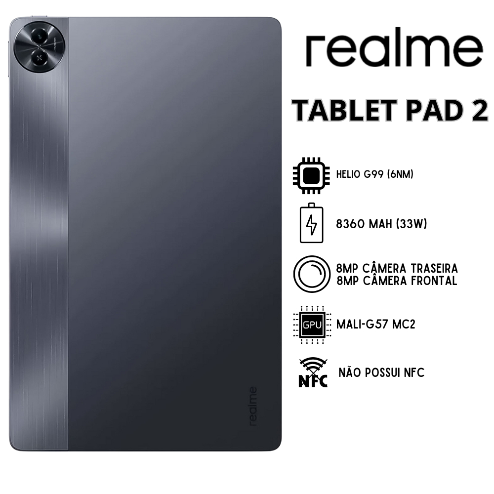 Realme Tablet Pad 2 | Câmera 8MP , Processador MediaTek MT8781 Helio ...