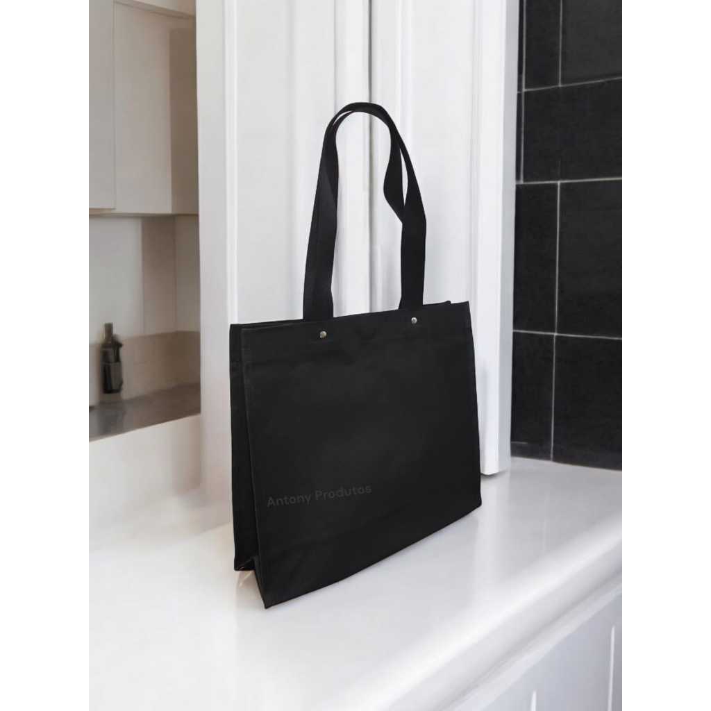 Ecobag Preta de Lona Lonita - Chique | Shopee Brasil