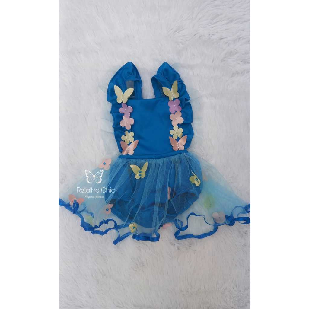 ROMPER JARDIM ENCANTADO VESTE ATÉ 1 ANO AZUL | Shopee Brasil