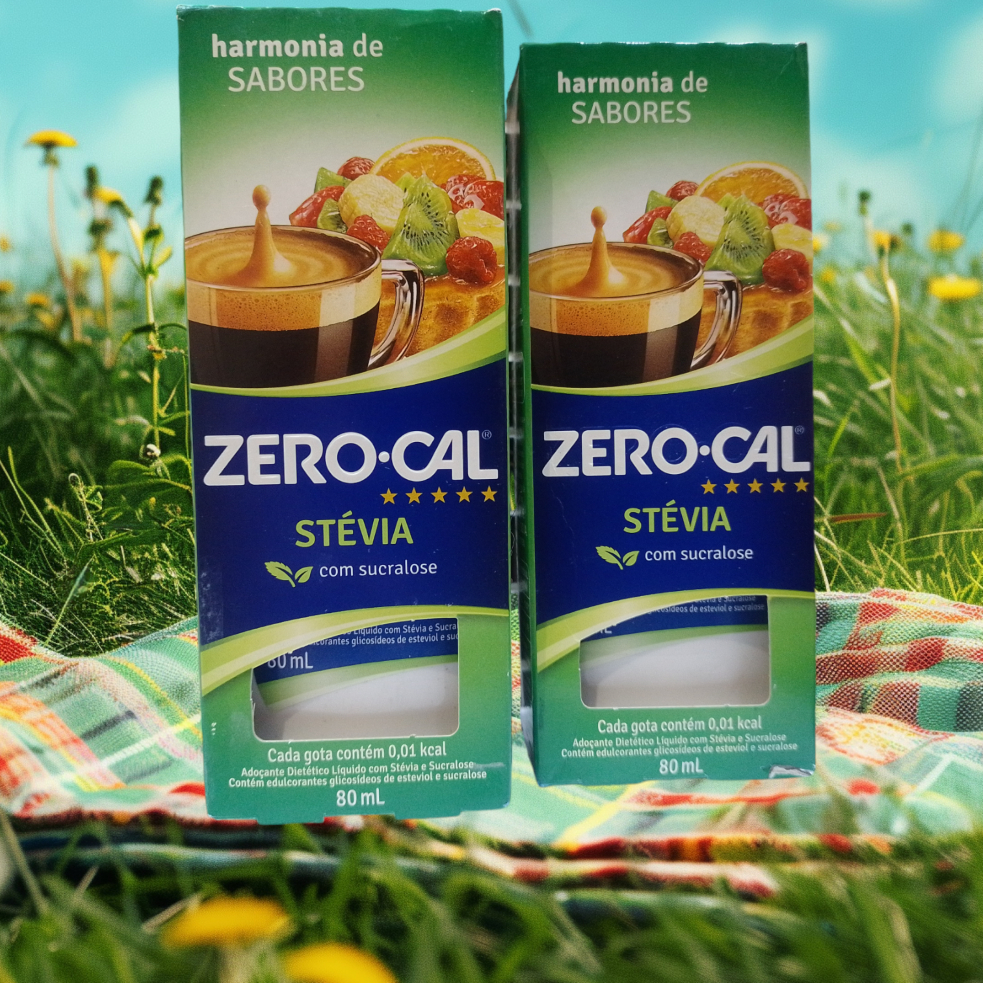 Zero-Cal Stévia 2 Adoçantes Líquidos 80ML | Shopee Brasil