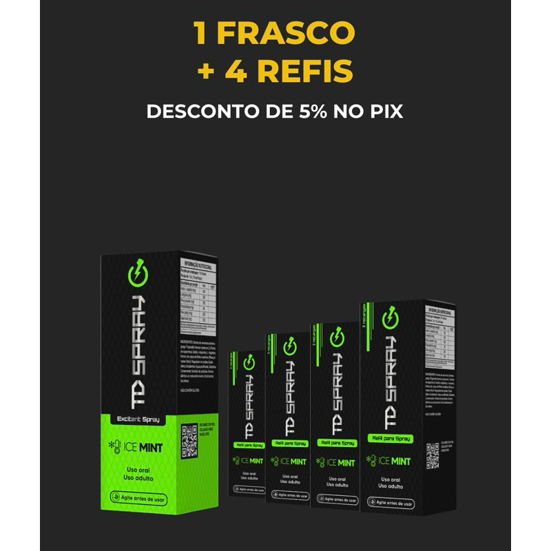 Estimulante TD Spray - Sabor Menta | Shopee Brasil