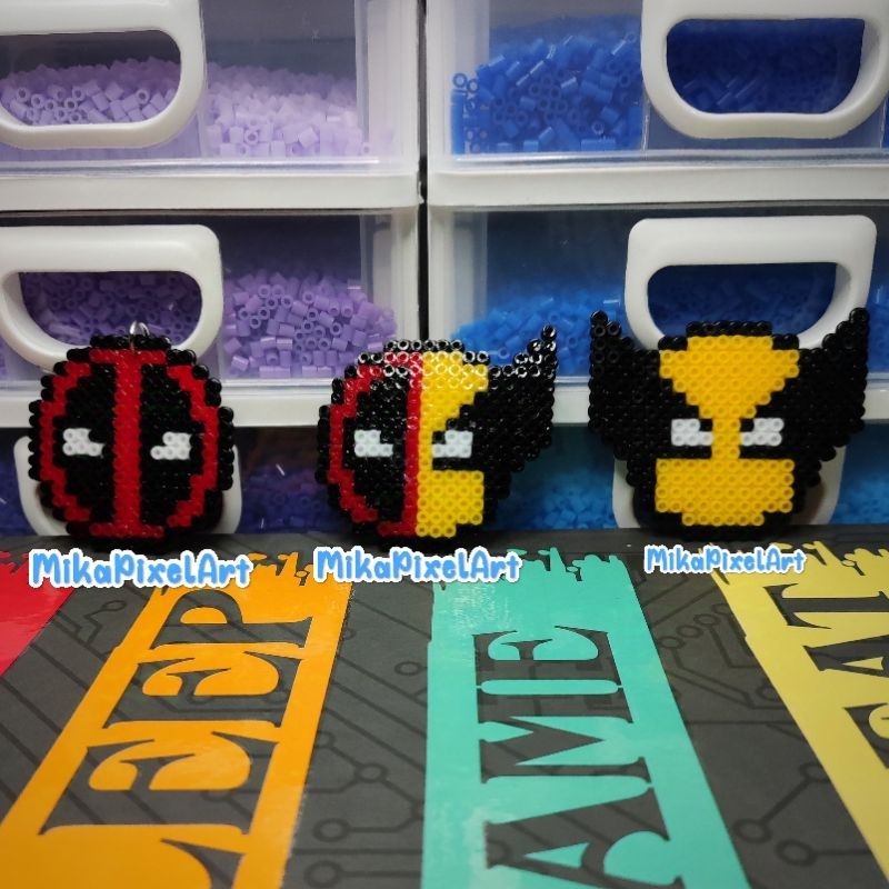 Chaveiro / broche / colar / ímã / totem DeadPool & Wolverine em Pixel ...