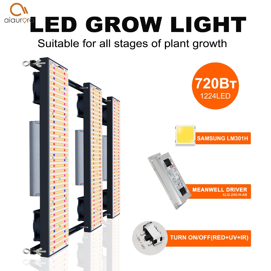 240W 480W 720W Completa Espectro LED grow light 110V/220V SamsungLM301H Meanwell driver LED ...