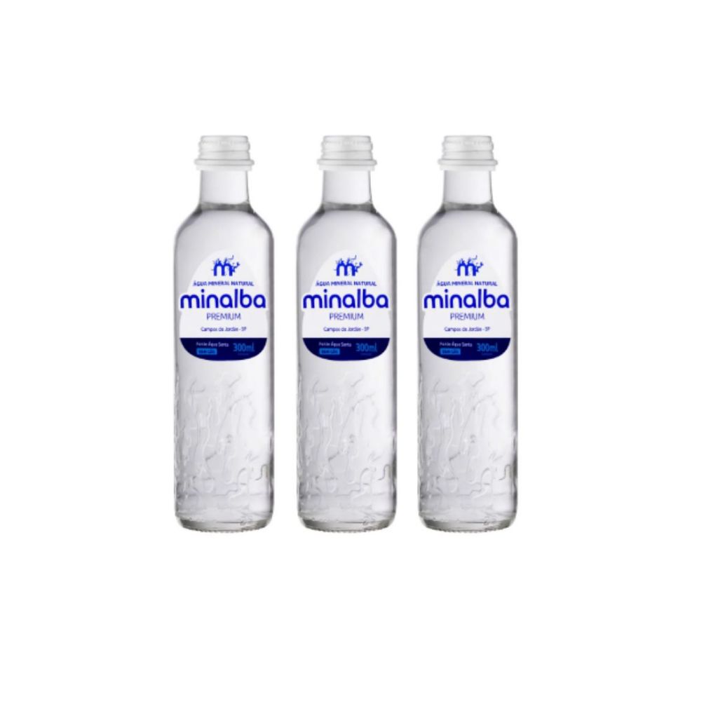 Kit C/3 - Água Mineral Minalba - S/gás - 300ml Vidro | Shopee Brasil