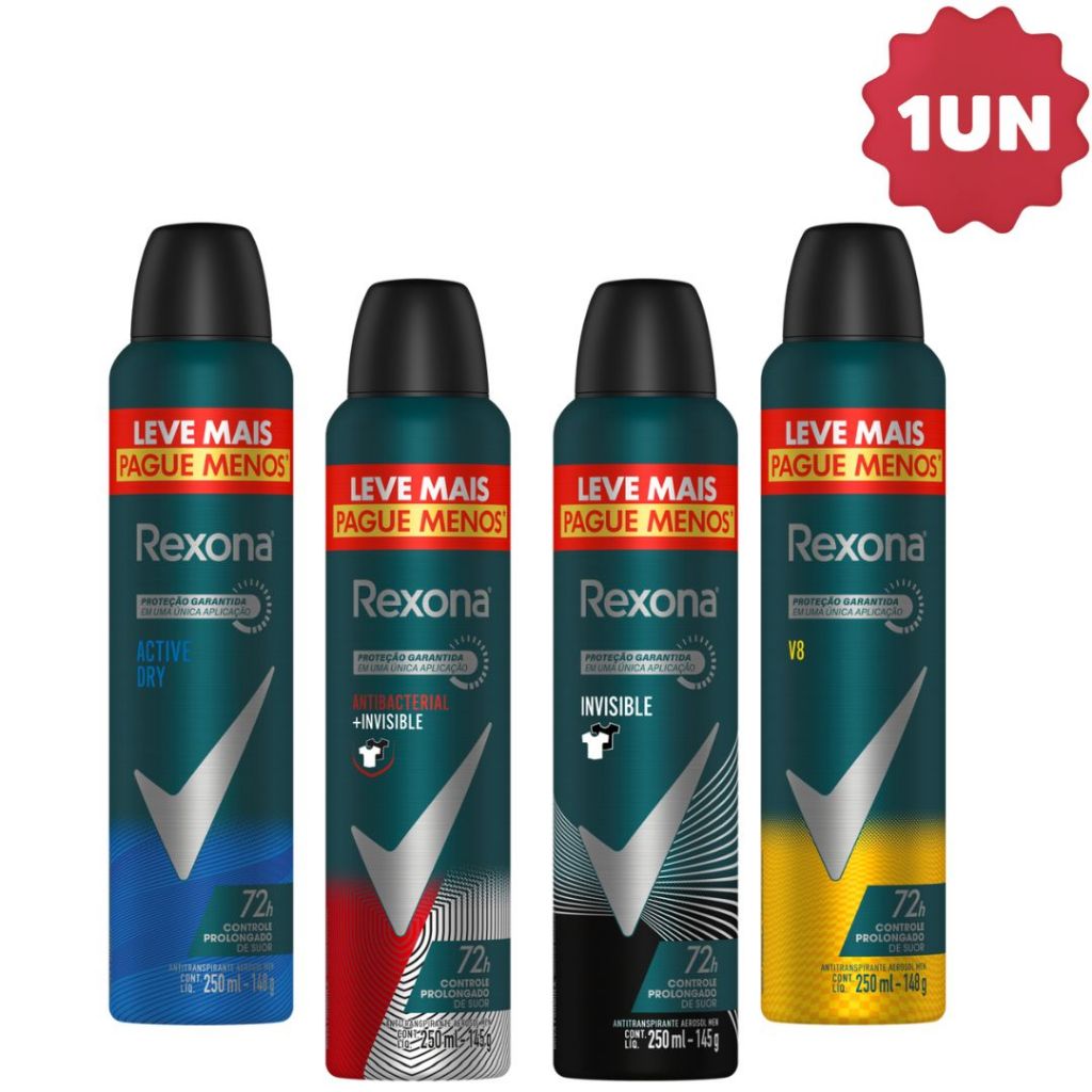 Desodorante Aerossol Rexona Masculino 250ml | Shopee Brasil