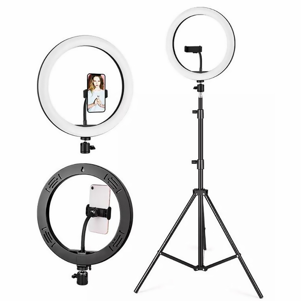 Kit Completo Ring Light Tripé 14cm 2,10M Iluminador Profissional 8 12 Polegadas | Shopee Brasil