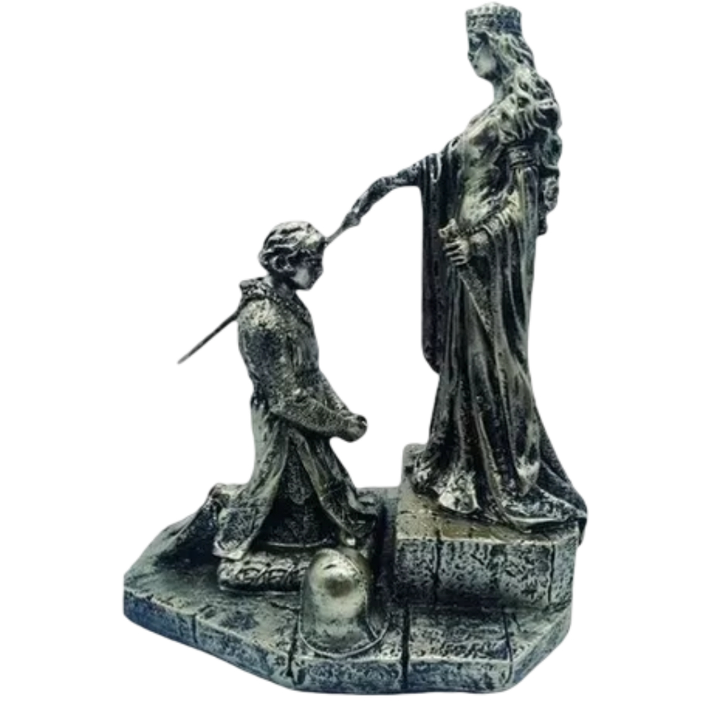 Enfeite Resina Rainha E Cavalheiro Nomeação Medieval 25cm menor preço ...